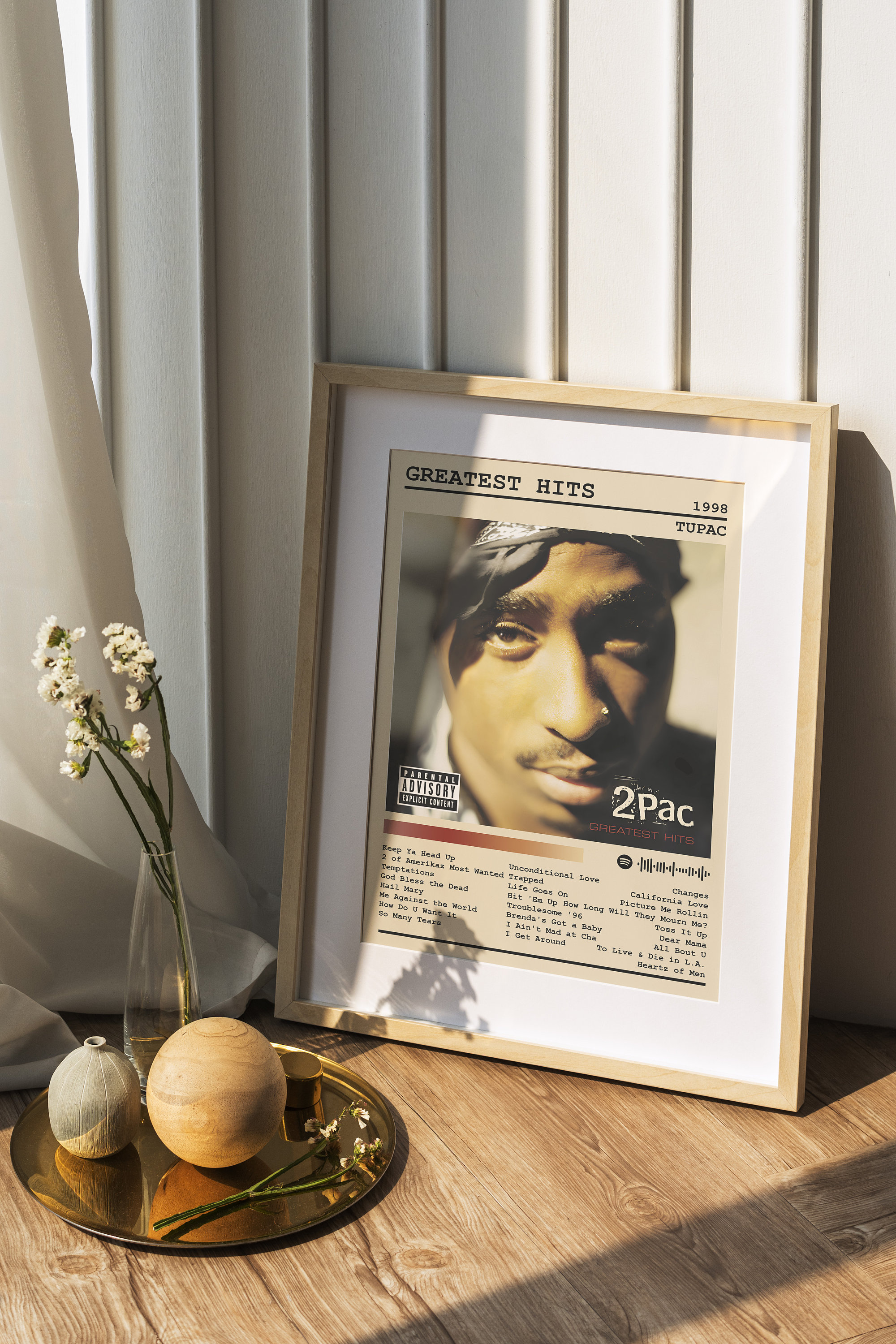 Tupac Poster Print | Greatest Hits Poster | Music Poster | Album Cover ...