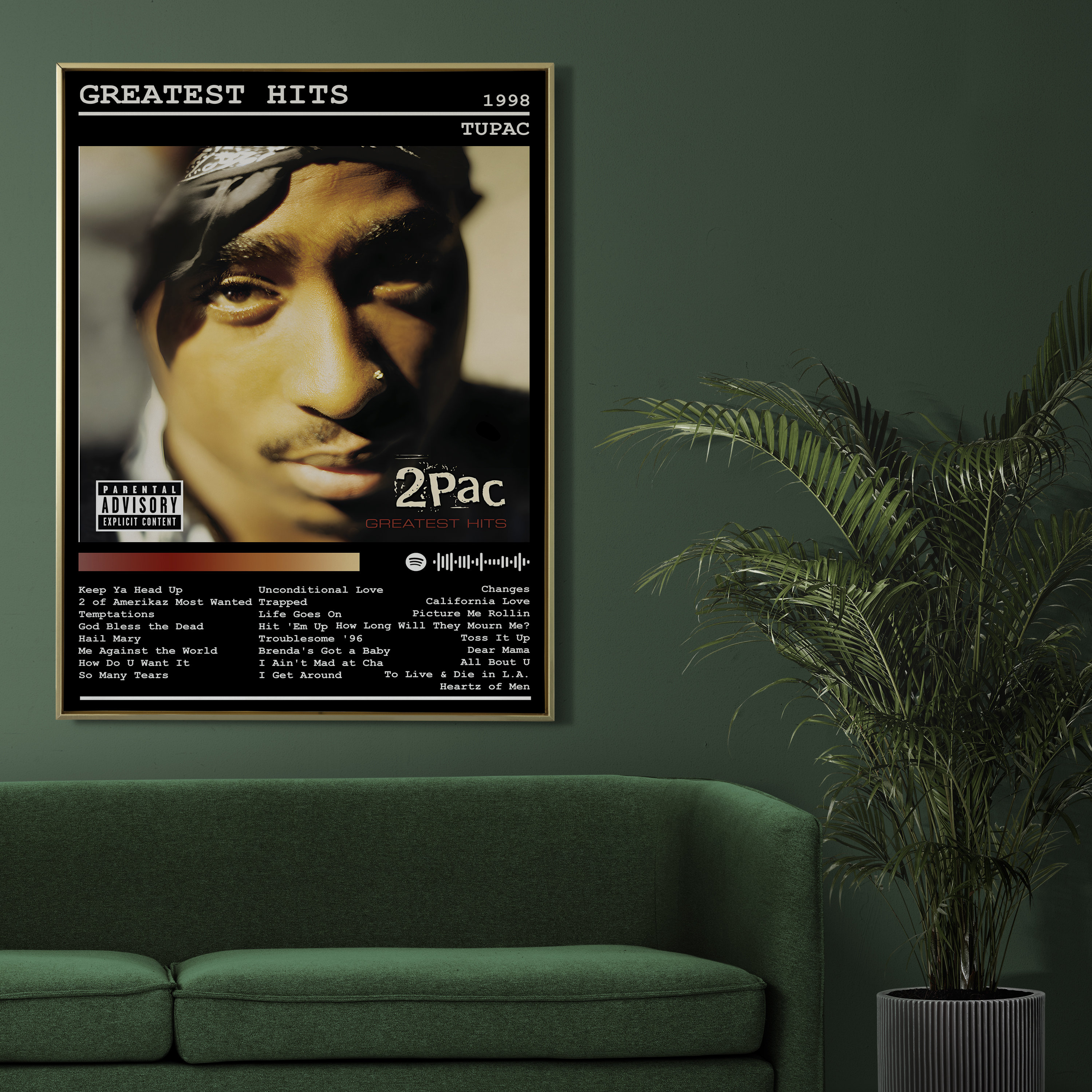 Tupac Poster Print | Greatest Hits Poster | Music Poster | Album Cover ...