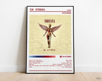 Nirvana Poster in Utero Poster Rock Music Poster Album Cover Poster ...