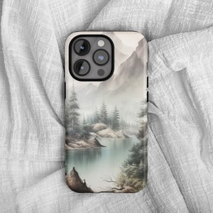 Watercolor Mountain Landscape Case for iPhone 14 13 12 Mini Pro Max SE ...