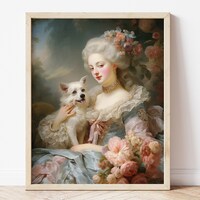 Baroque Royal Lady Portrait, Classic Vintage 18th Century European ...