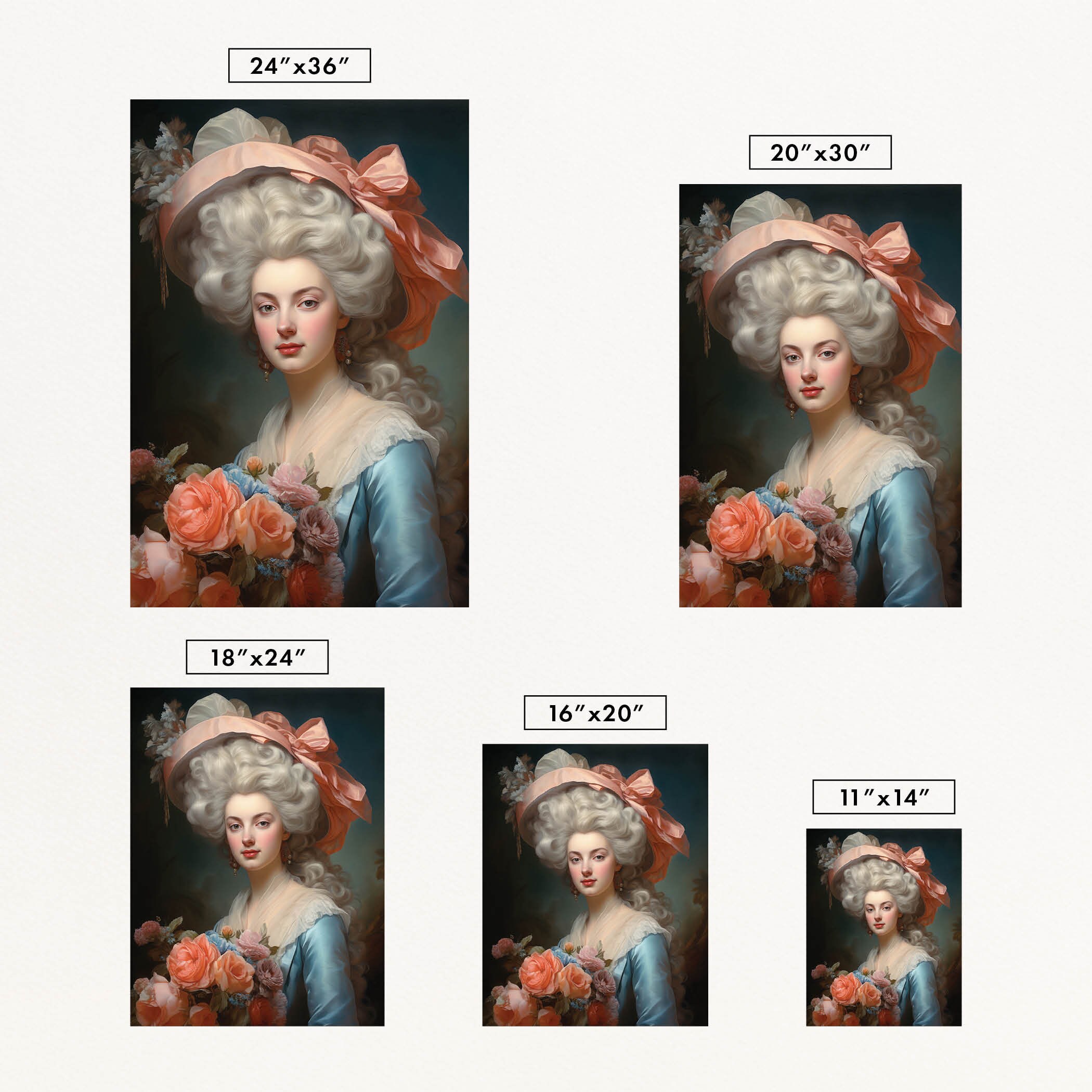 Elegant French Lady Art Print Rococo Baroque Oil Painting Giclée Print ...