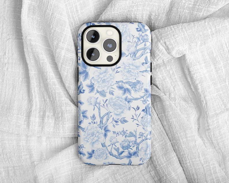 Blue & White Floral Chinoiserie Aesthetic Phone Case for - Etsy