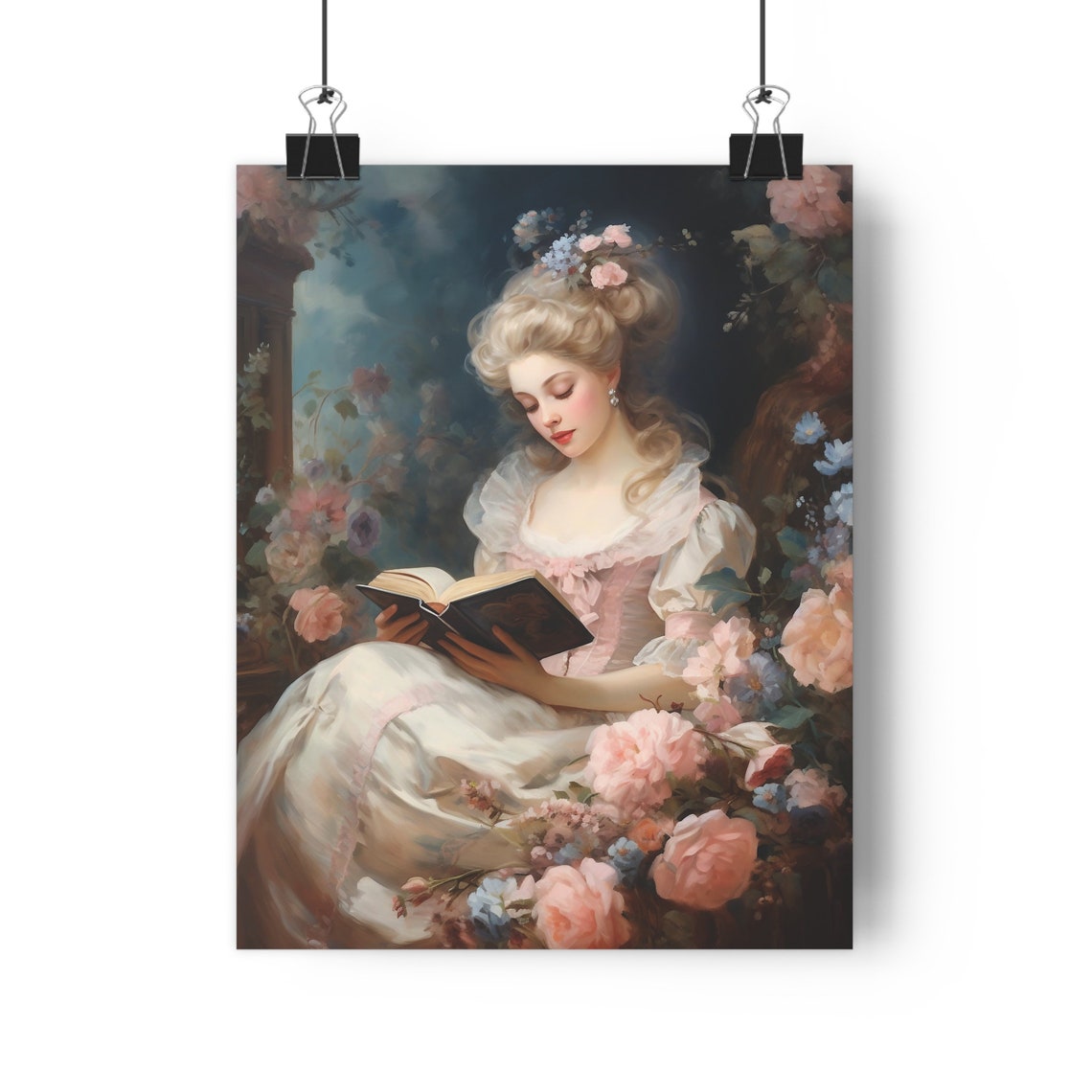 Marie Antoinette Reading a Book Art Print Rococo Oil Painting Wall ...