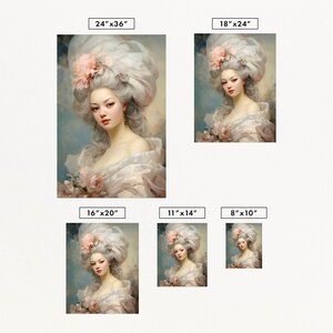 Rococo East Asian Beauty Art Print, Baroque Lady Portrait Oil Painting ...
