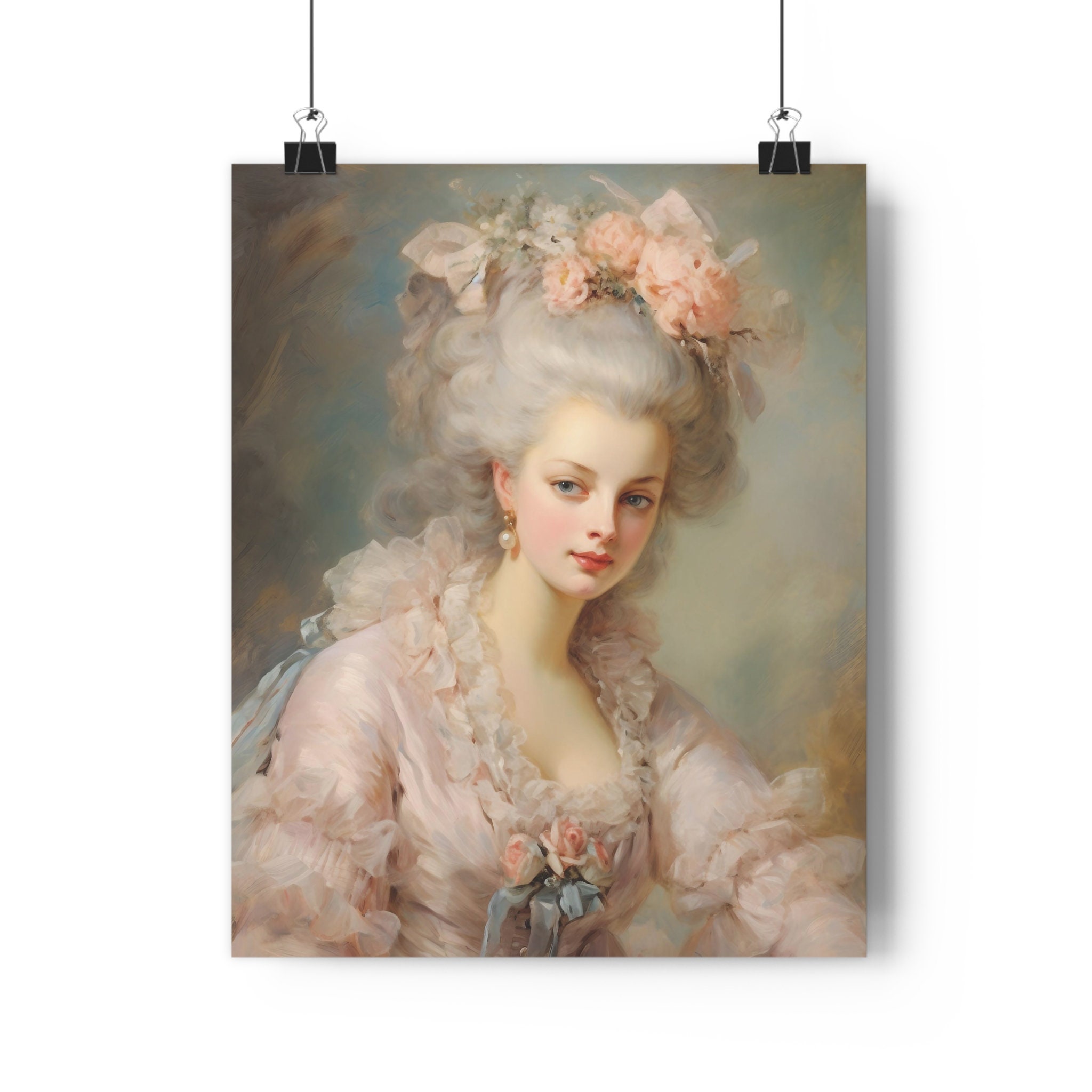 Soft Pink Marie Antoinette Art Print Rococo Oil Painting Wall - Etsy