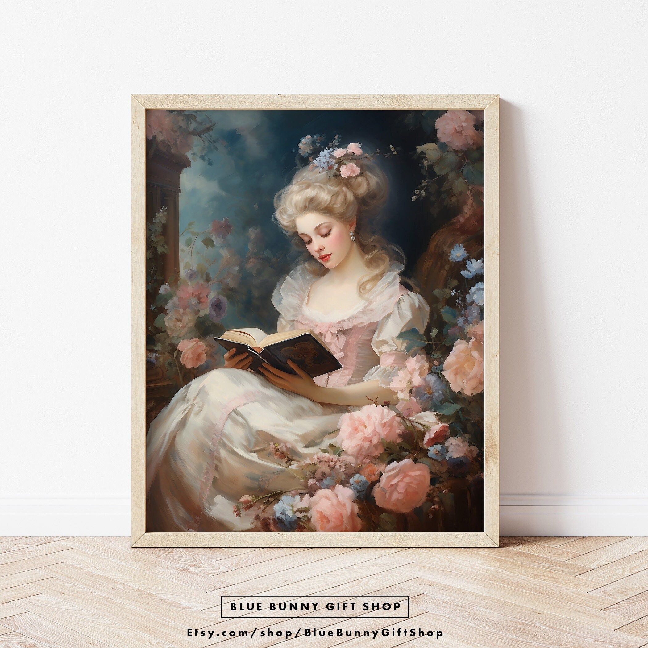 Marie Antoinette Art Print | Rococo Lady Reading, Vintage Oil Painting ...
