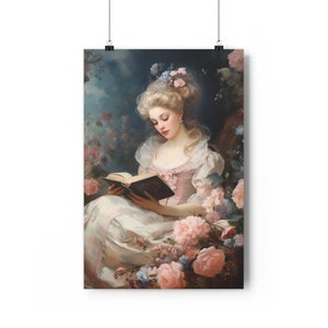 Marie Antoinette Art Print | Rococo Lady Reading, Vintage Oil Painting ...