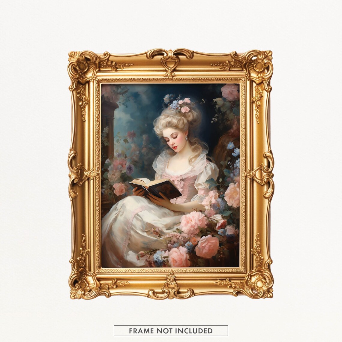Marie Antoinette Reading a Book Art Print Rococo Oil Painting Wall ...
