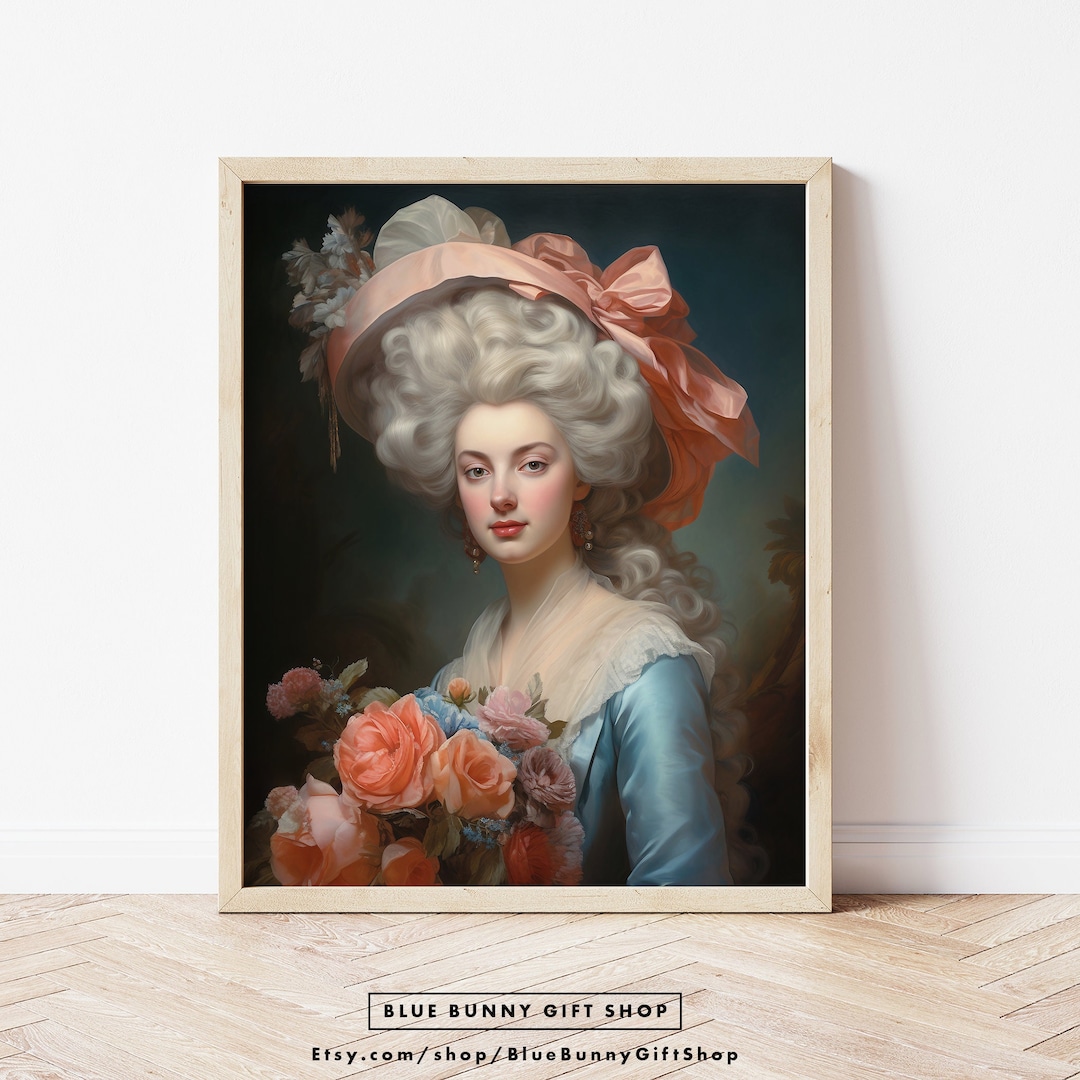 French Rococo Lady Portrait Print | Vintage Giclée Wall Art - Etsy