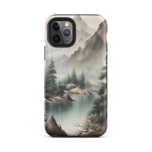 Watercolor Mountain Lake iPhone Case: Scenic Landscape Design - Etsy