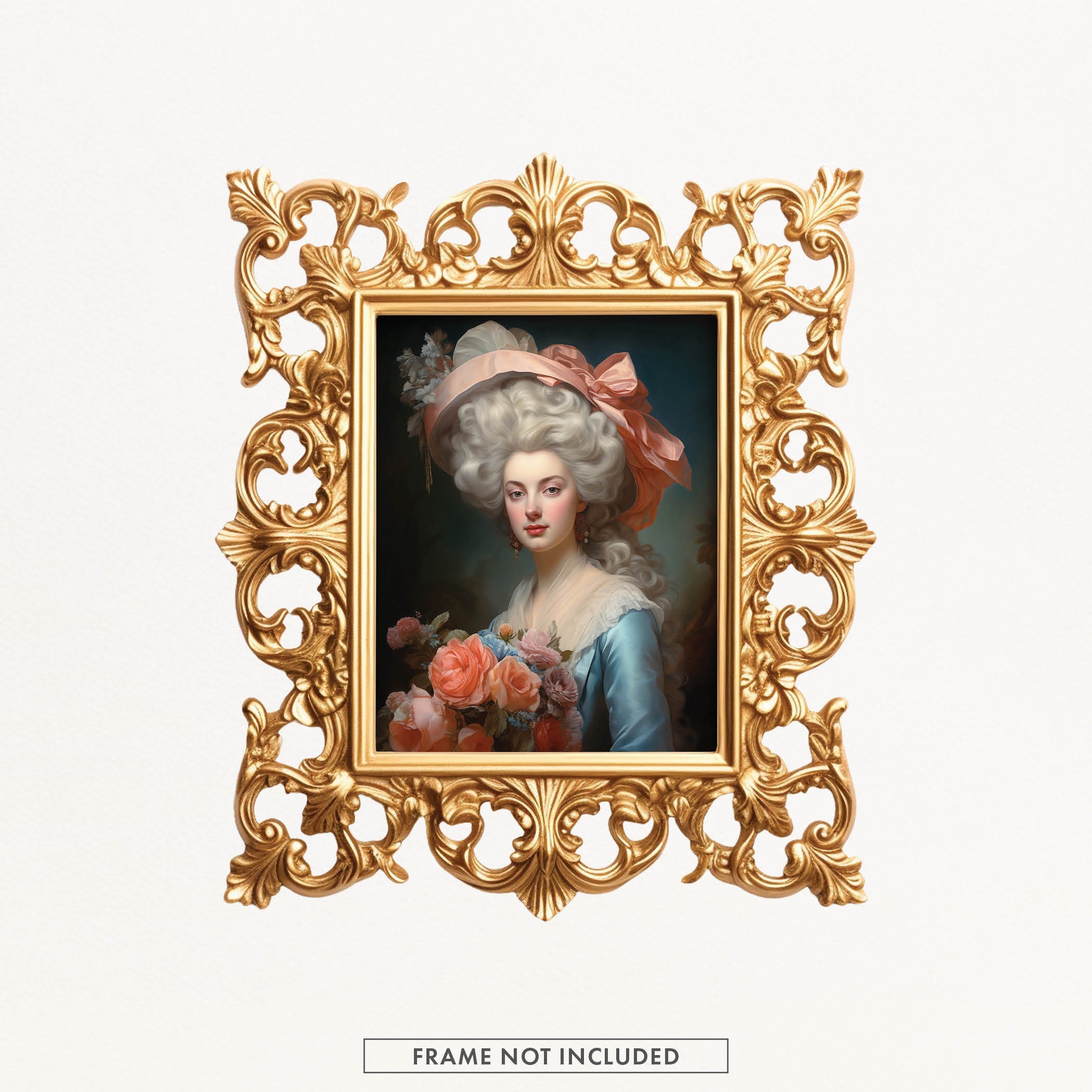Elegant French Lady Art Print Rococo Baroque Oil Painting Giclée Print ...