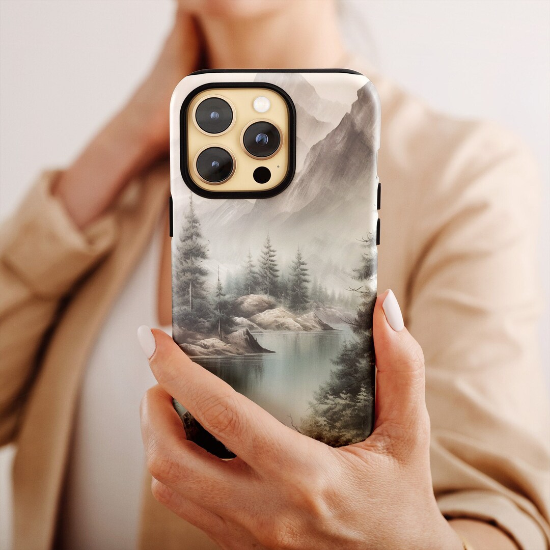 Watercolor Mountain Lake iPhone Case: Scenic Landscape Design - Etsy