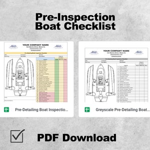 Pre-inspection Bundle Boat Checklist Form for Detailing, Service ...