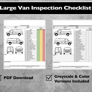 Pre-inspection Van Checklist for Auto Detailers, Dealerships & Service ...
