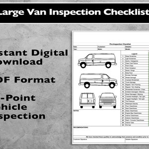 Pre-inspection Van Checklist for Auto Detailers, Dealerships & Service ...