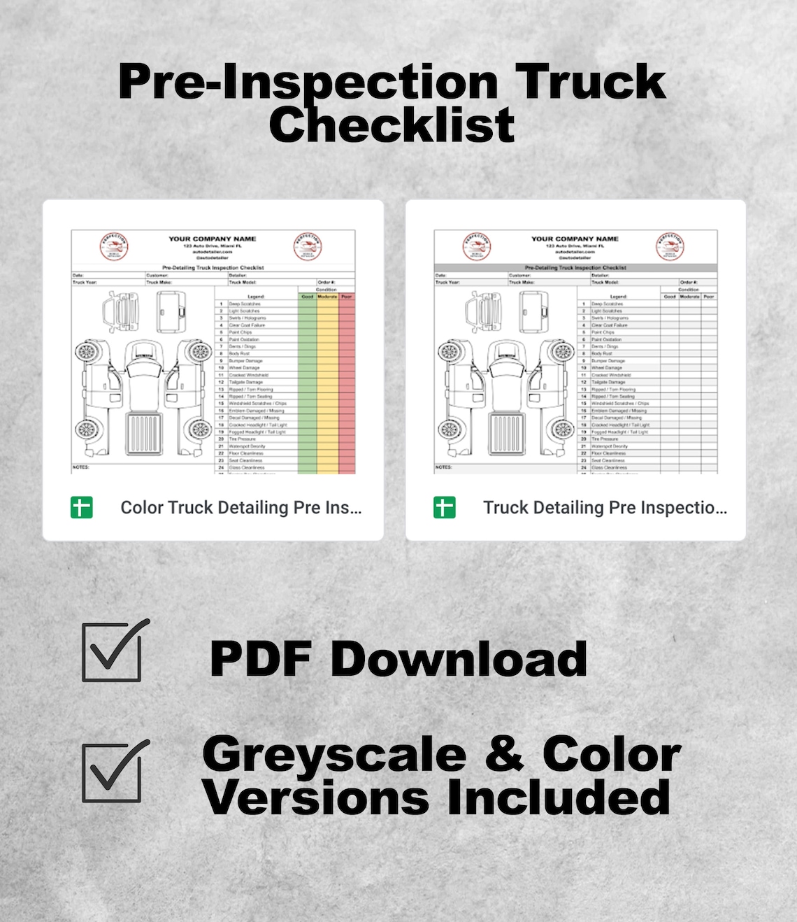 Pre-detailing Truck Inspection Checklist for Auto Detailers, Dealerships & Service Departments ...