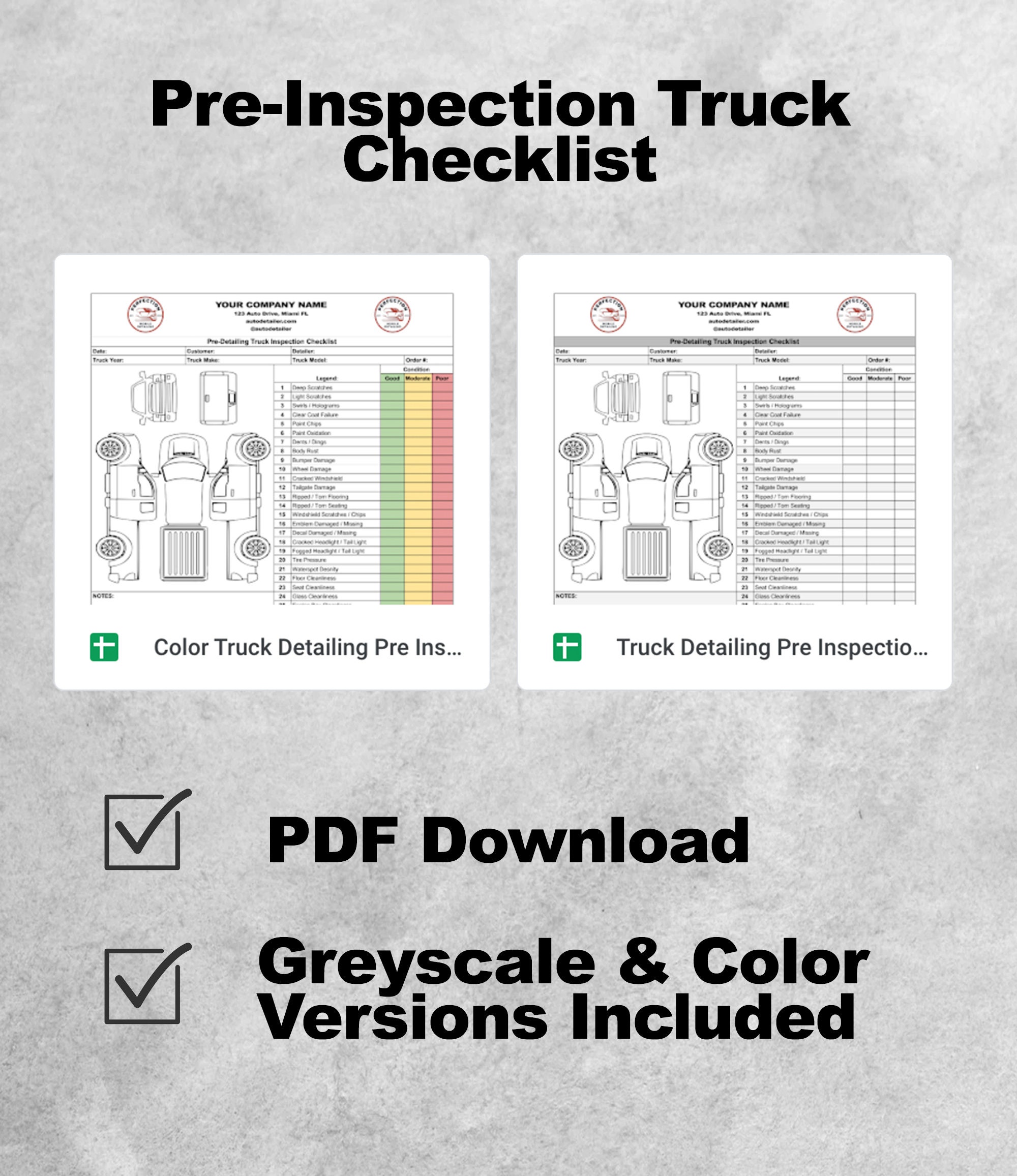 Pre-detailing Truck Inspection Checklist for Auto Detailers ...