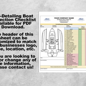 Boat Detailing Checklist: Pre-inspection Form (PDF & Excel) - Etsy
