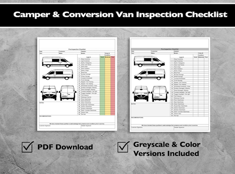 Camper Van Inspection Checklist for Renters, Rvshare, Camper Conversion ...