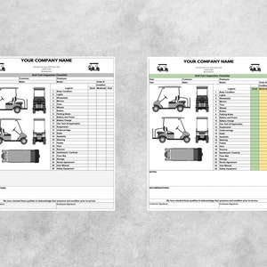 Golf Cart Inspection Checklist for Golf Courses, Country Clubs, Golf ...