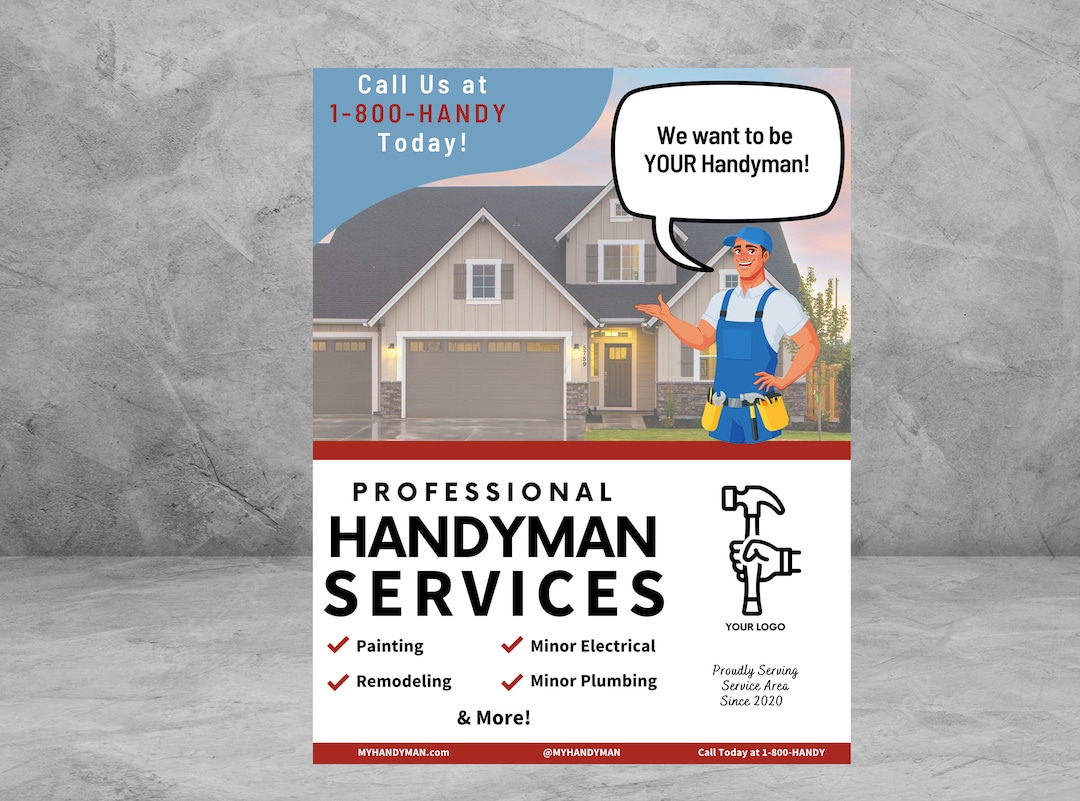 HANDYMAN Flyer Customizable Digital Download Canva Template for Home ...