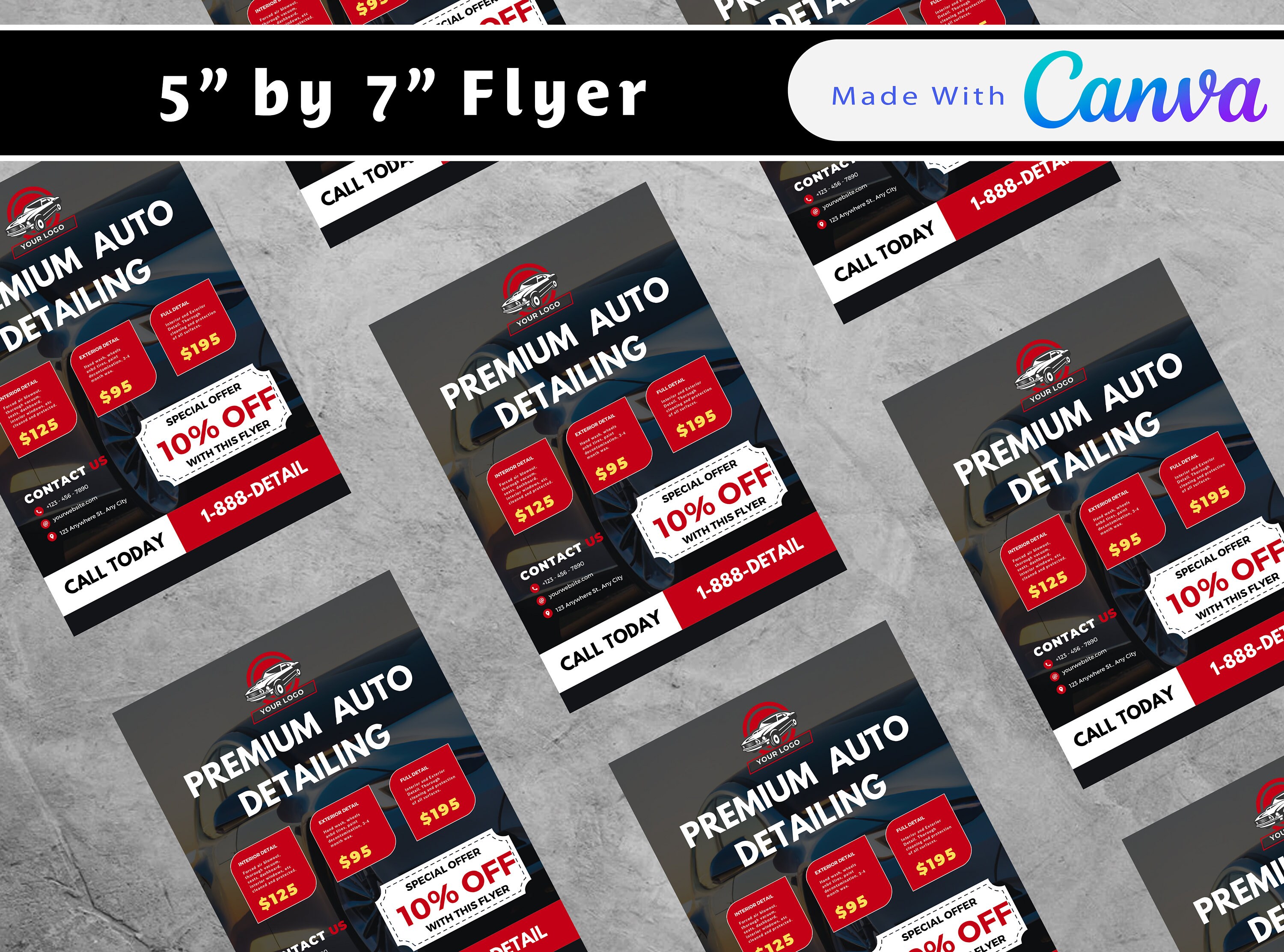 Auto Detailing Flyer: Customizable Canva Template (5x7 Digital ...