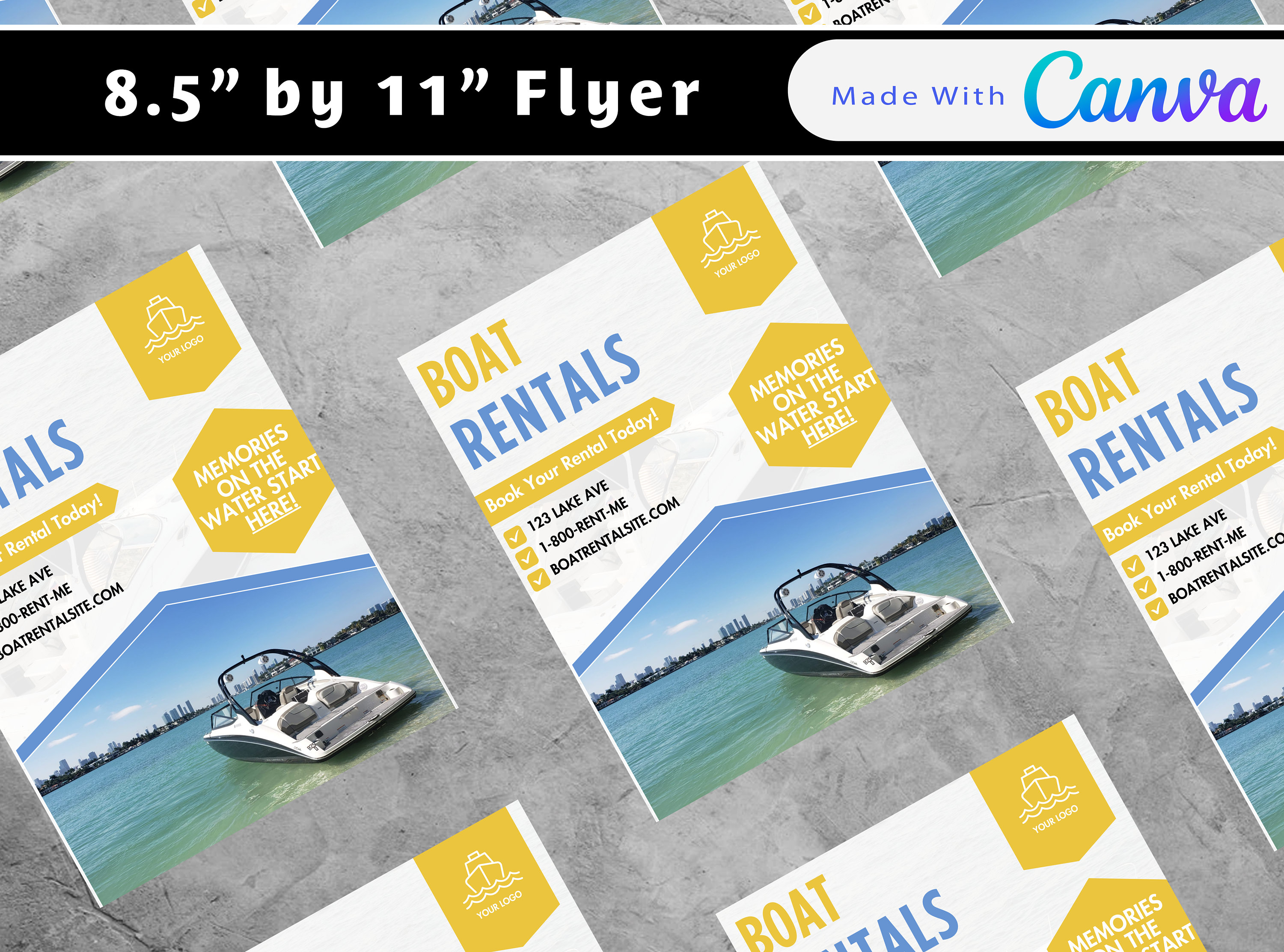 Boat Rental Flyer Customizable Digital Download Canva Template for ...