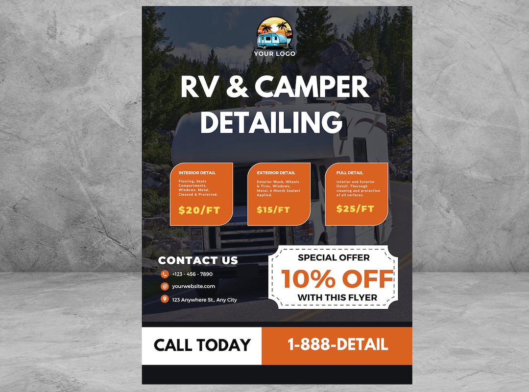 RV Detailing Flyer 5X7 Digital & Printable Edit Online Do It Yourself ...
