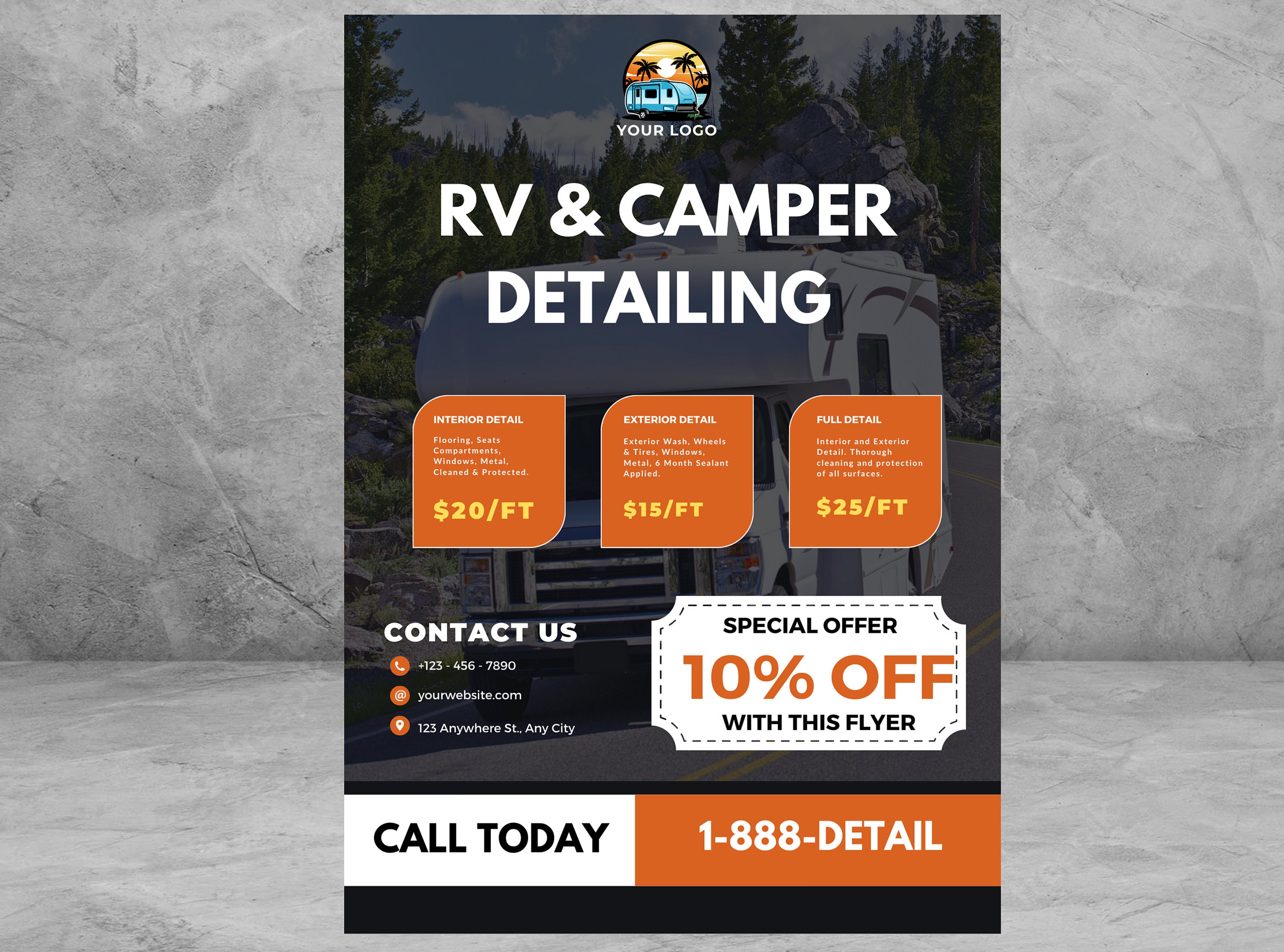 RV Detailing Flyer 5X7 Digital & Printable Edit Online Do It Yourself ...