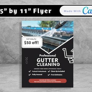 Gutter Cleaning Flyer Customizable Digital Download Canva Template for ...