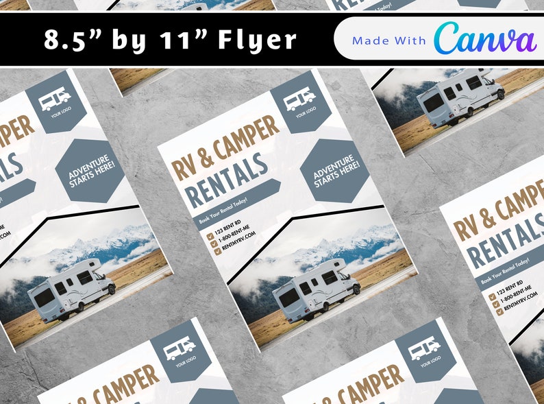 RV RENTAL Flyer Customizable Digital Download Business Flyer Template ...