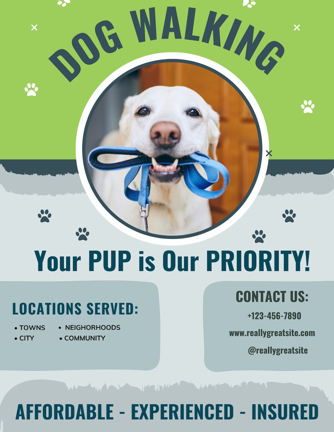 Dog Walking Flyer: Customizable Canva Template (digital Download) - Etsy