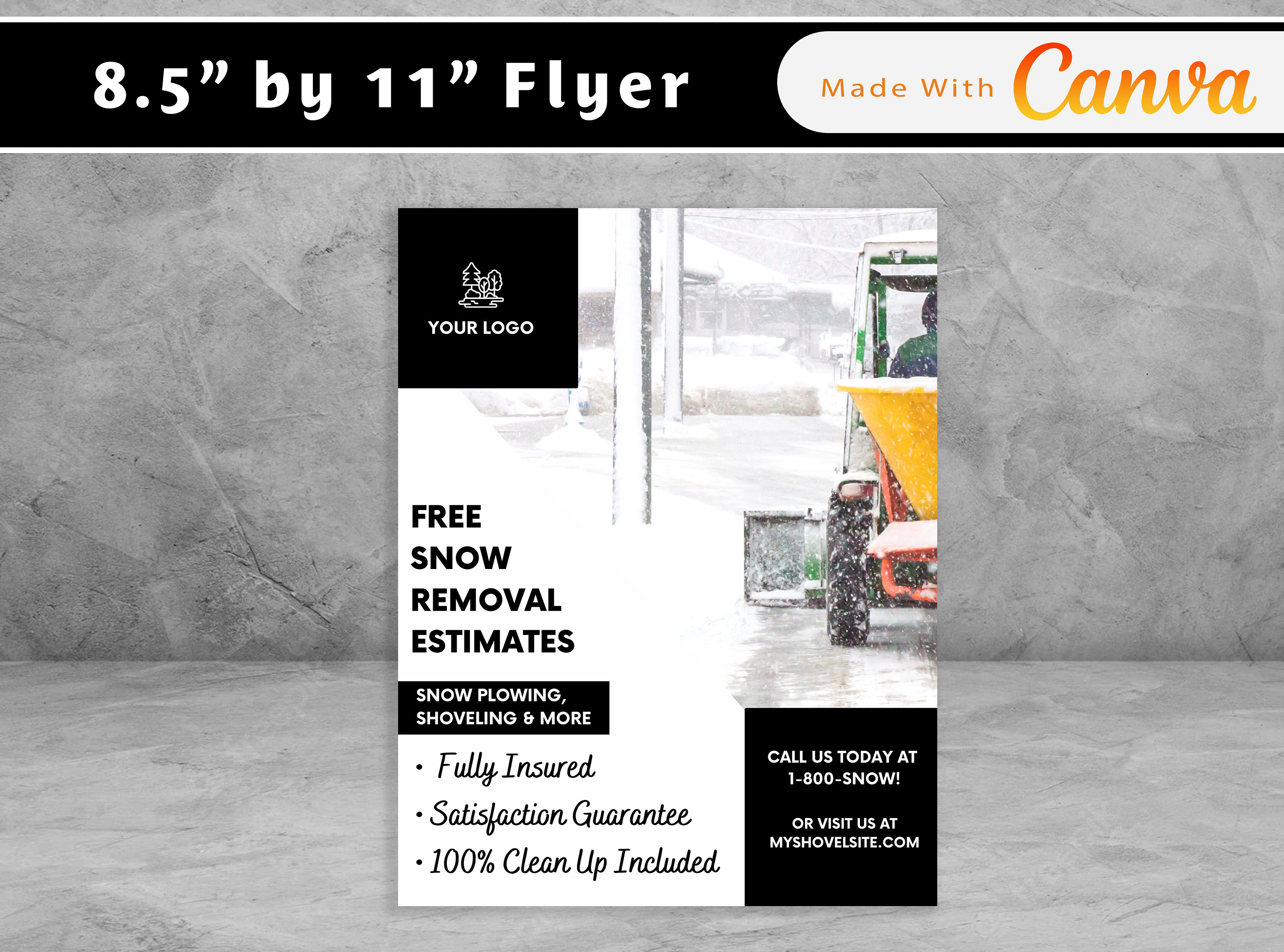 Free Snow Removal Estimates Flyer Customizable Digital Download Canva ...