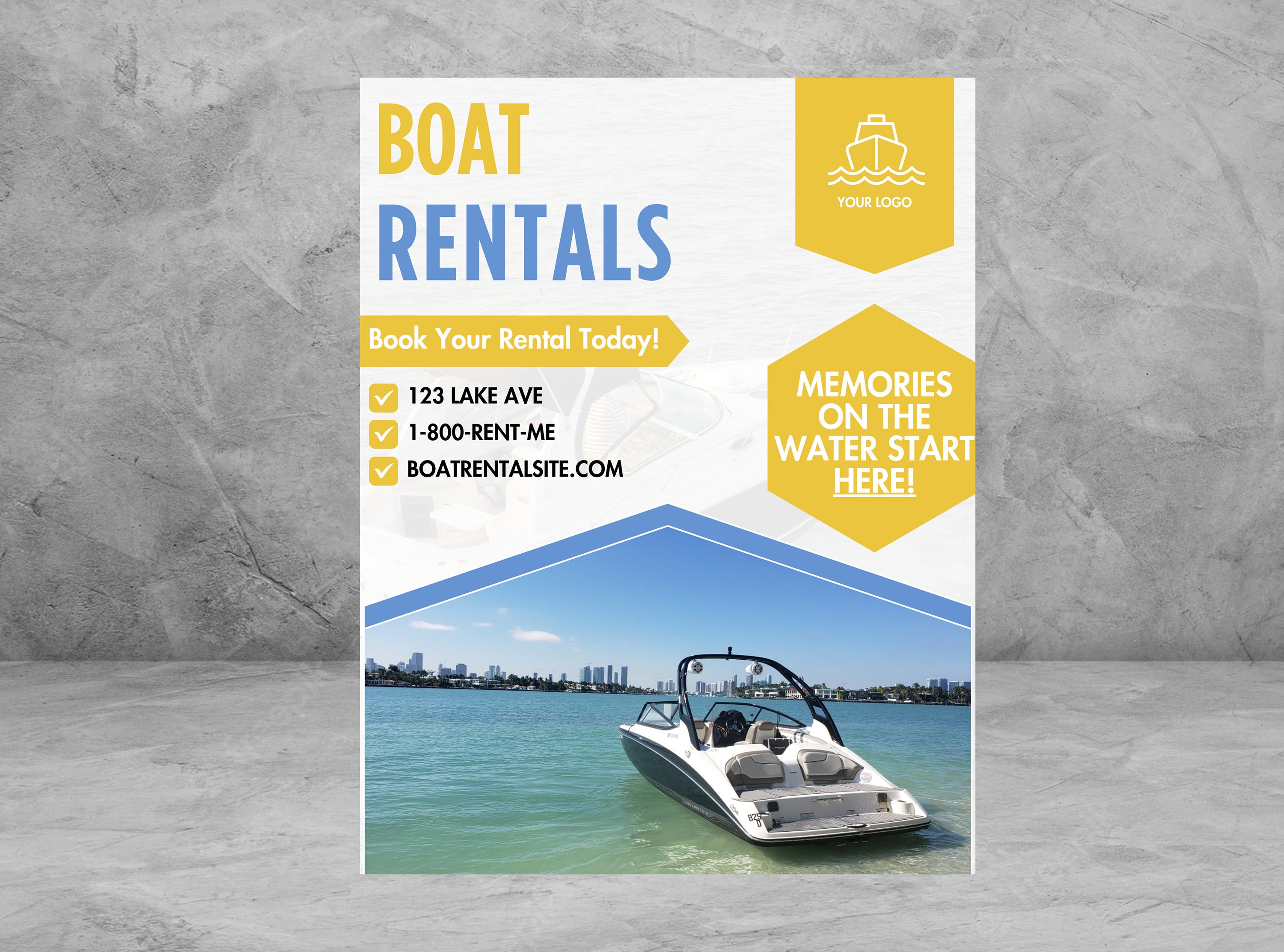 Boat Rental Flyer Customizable Digital Download Canva Template for ...