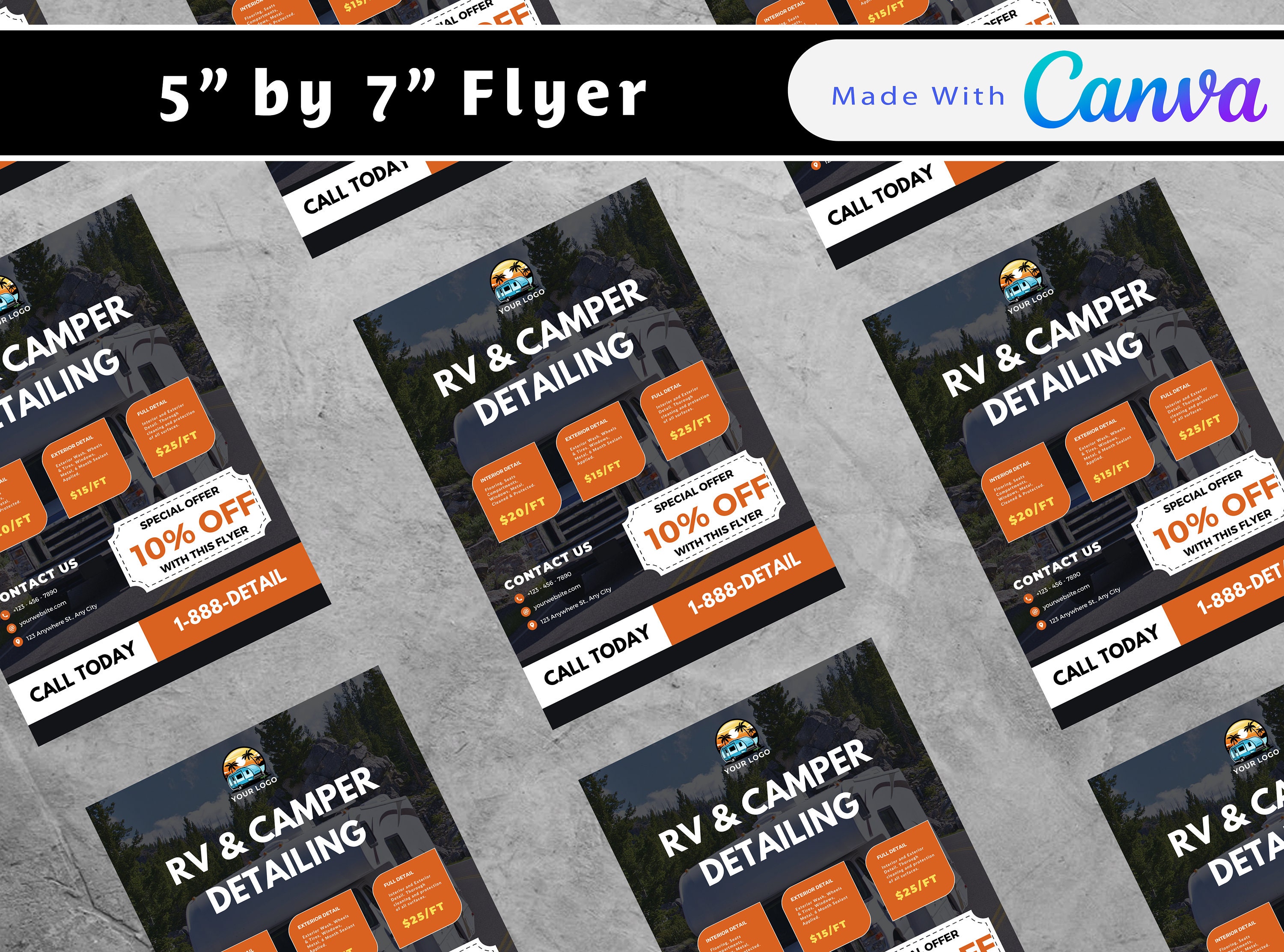 RV Detailing Flyer 5X7 Digital & Printable Edit Online Do It Yourself ...