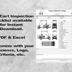 Golf Cart Inspection Checklist: 25-point Vehicle Condition Form (PDF ...