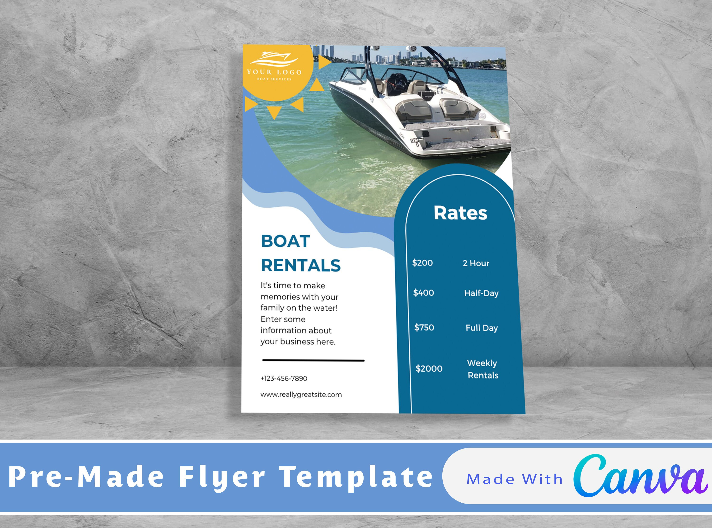 Boat Rental Flyer Customizable Digital Download Canva Template for Marinas, Dealerships & Boat ...