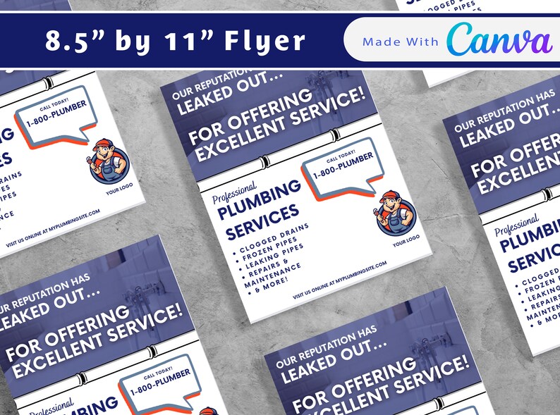 Plumber Flyer Template: Customizable Plumbing Services (digital ...