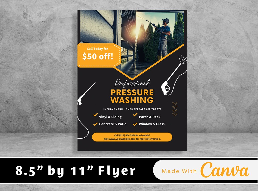 Pressure Washing Flyer Customizable Digital Download Canva Template for ...