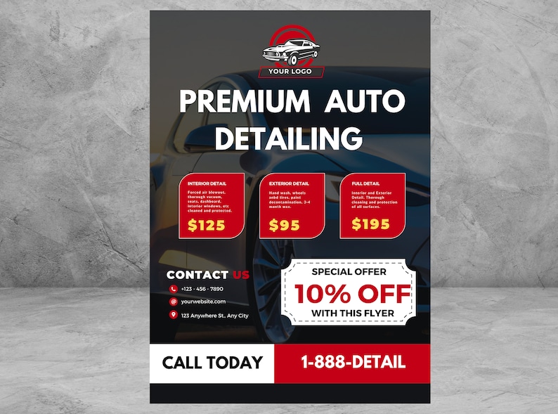 Auto Detailing Flyer | 5X7 Digital & Printable | Edit Online | Do It ...