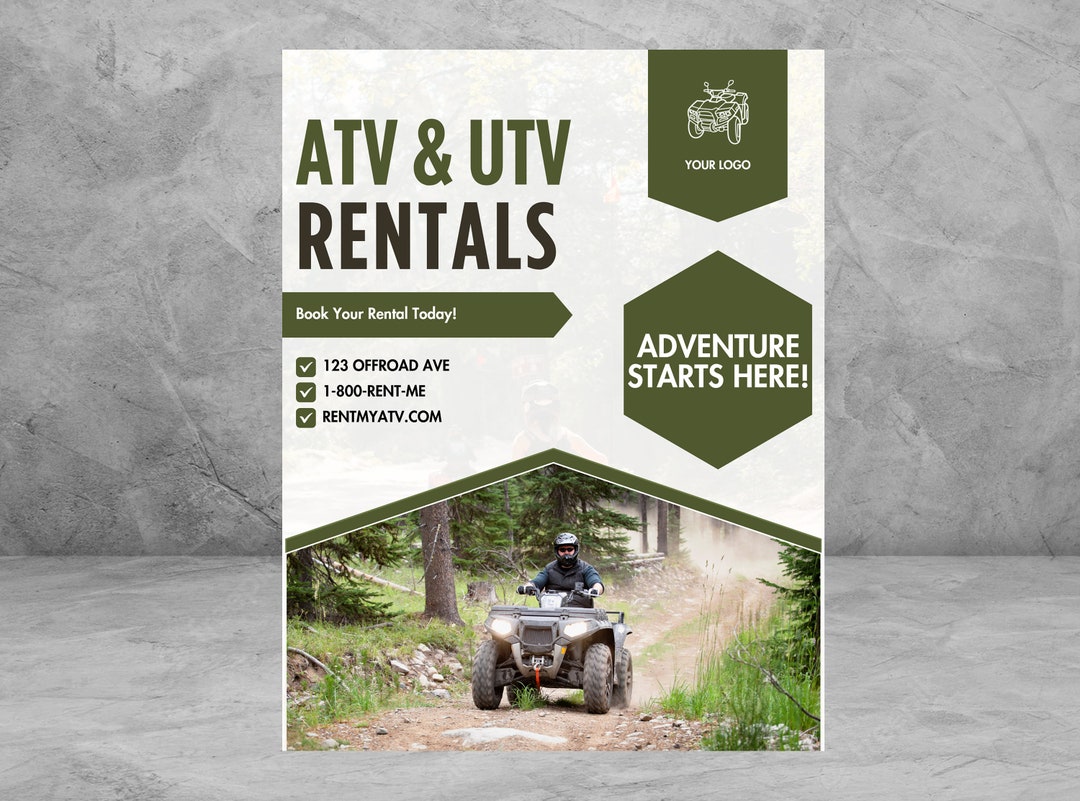 ATV / UTV Rental Flyer Customizable Digital Download Business Flyer ...
