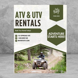 ATV / UTV Rental Flyer Customizable Digital Download Business Flyer ...