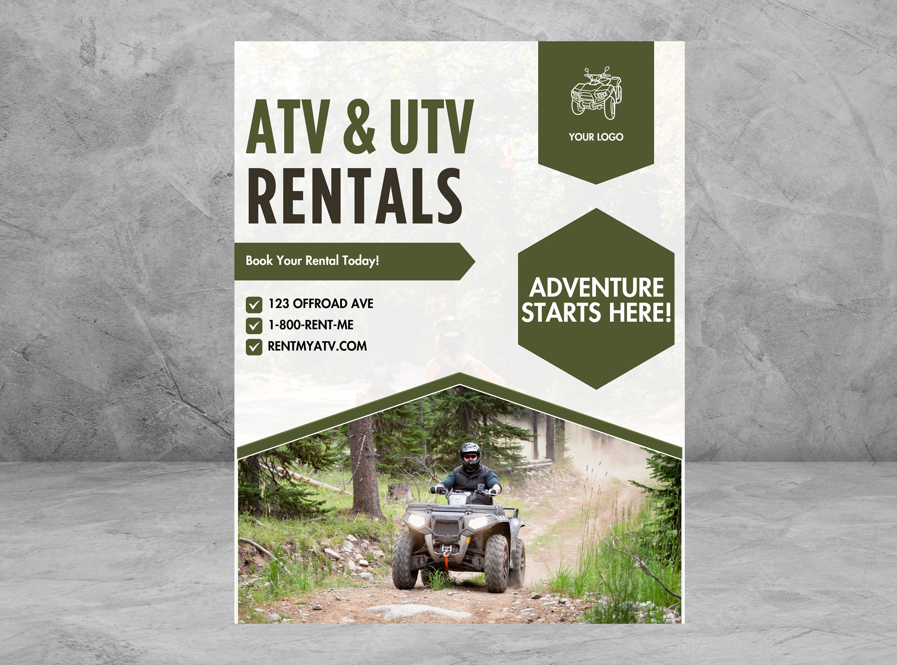 ATV / UTV Rental Flyer Customizable Digital Download Business Flyer ...
