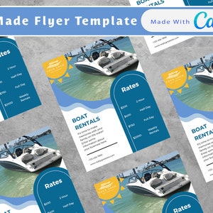 Boat Rental Flyer Customizable Digital Download Canva Template for ...