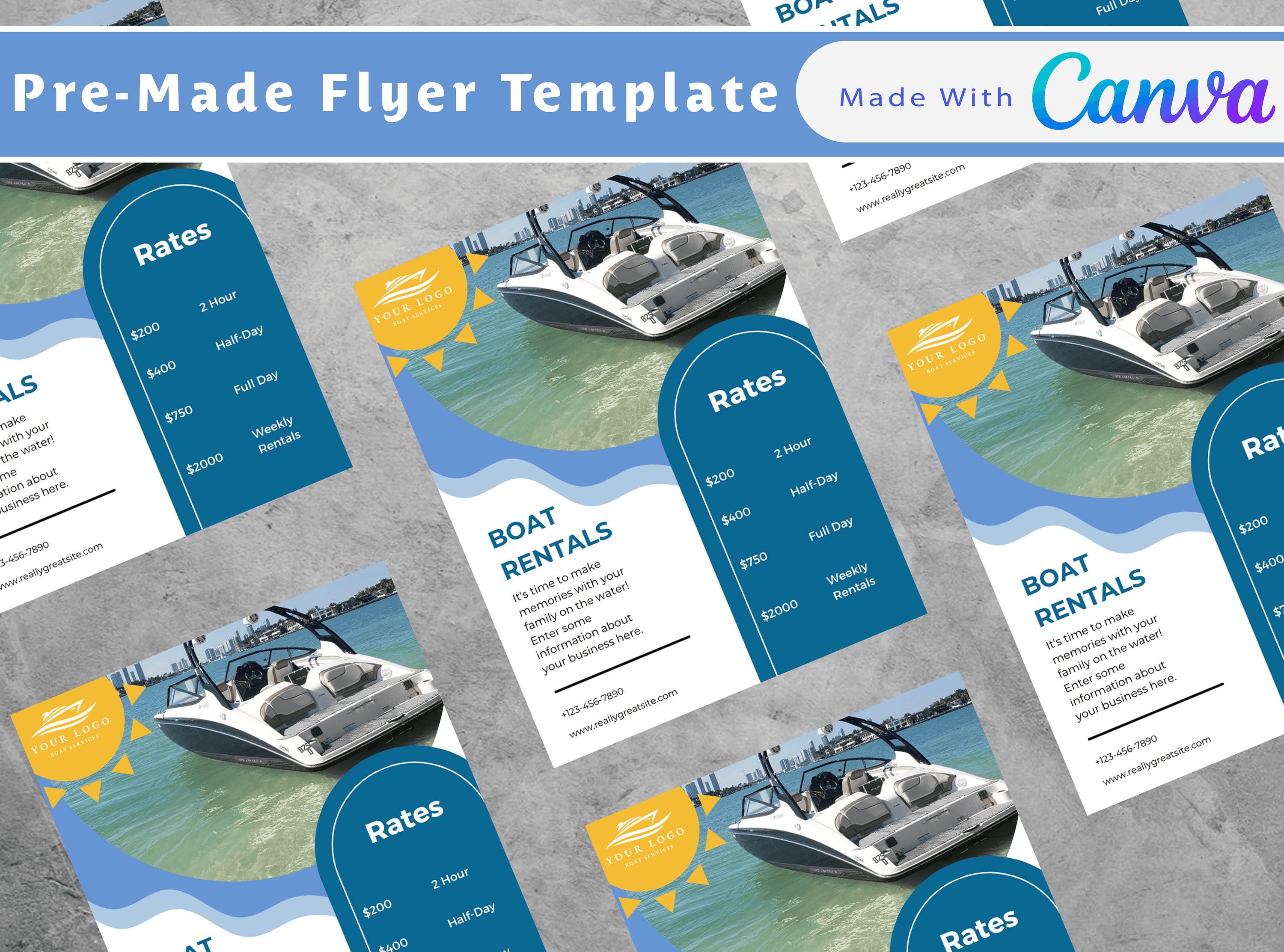 Boat Rental Flyer Customizable Digital Download Canva Template for ...