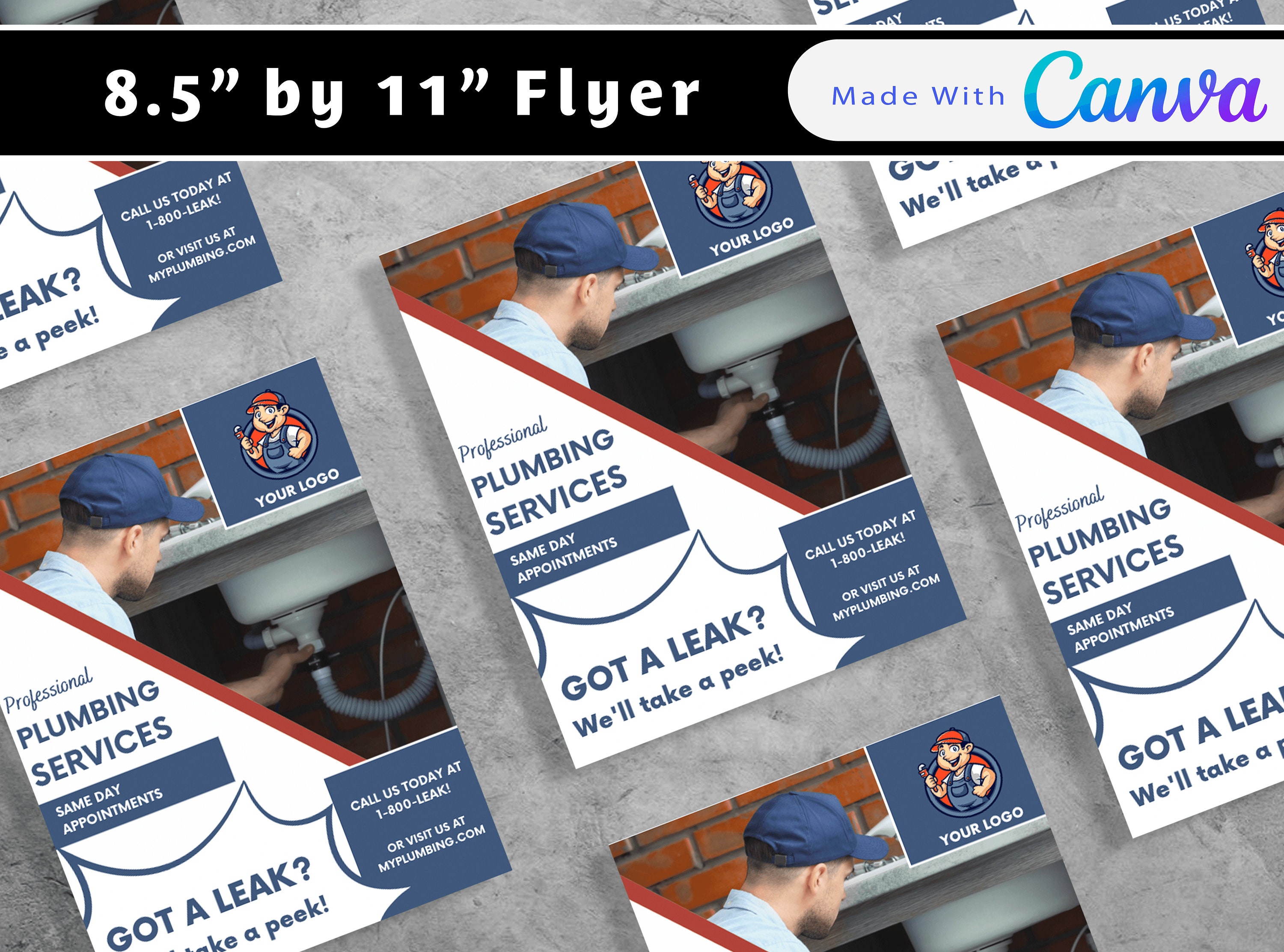 Funny Plumbing Flyer Customizable Digital Download Canva Template for ...