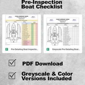 Boat Detailing Checklist: Pre-inspection Form (PDF & Excel) - Etsy