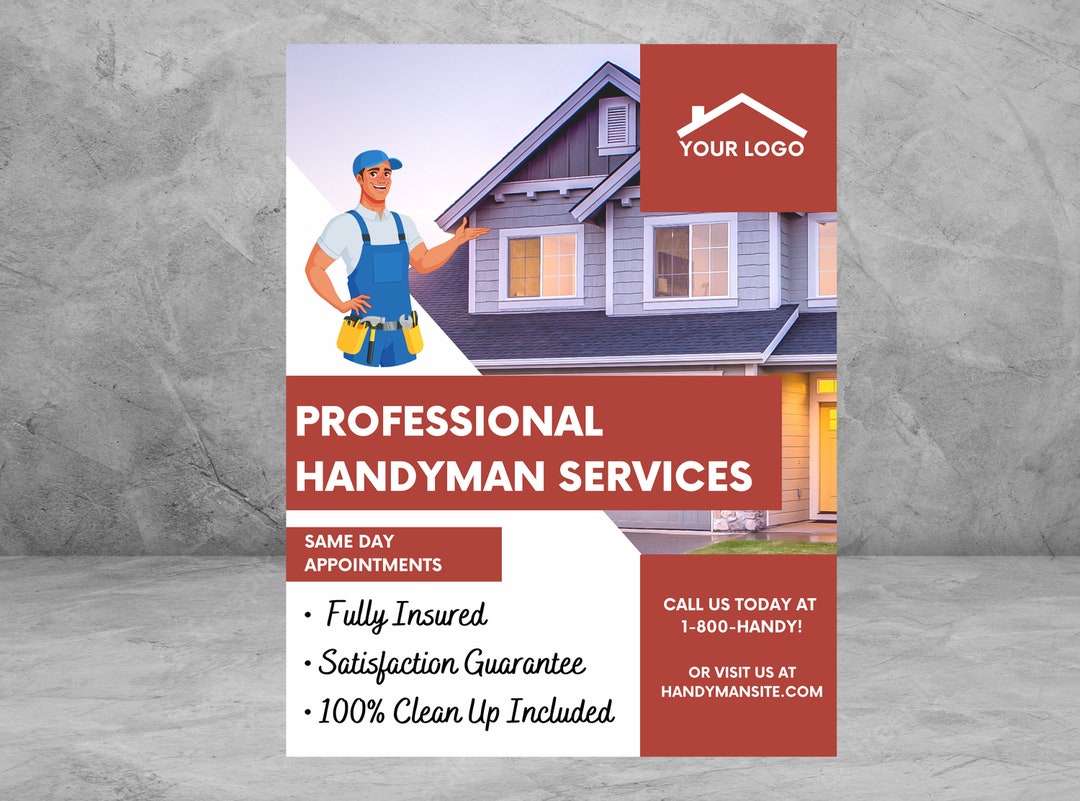 HANDYMAN Flyer Customizable Digital Download Canva Template for Home ...