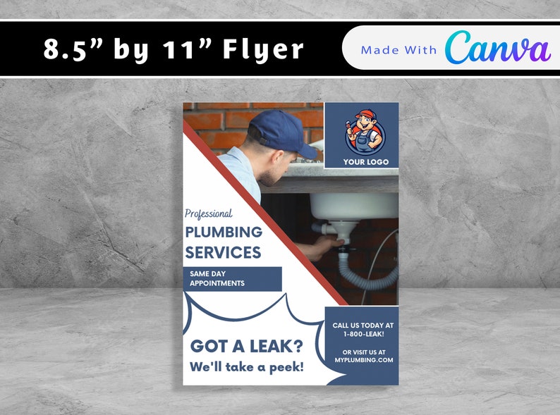 Funny Plumbing Flyer Customizable Digital Download Canva Template for ...